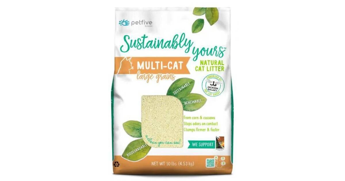 PETFIVE Sustainably Yours Multi-Cat Large Grains Natural Biodegradable ...